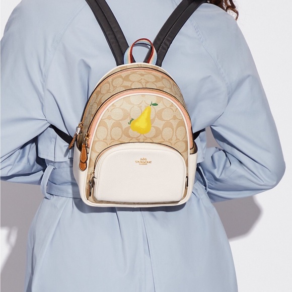 Coach | Bags | Coach Mini Court Backpack In Signature Canvas With ...